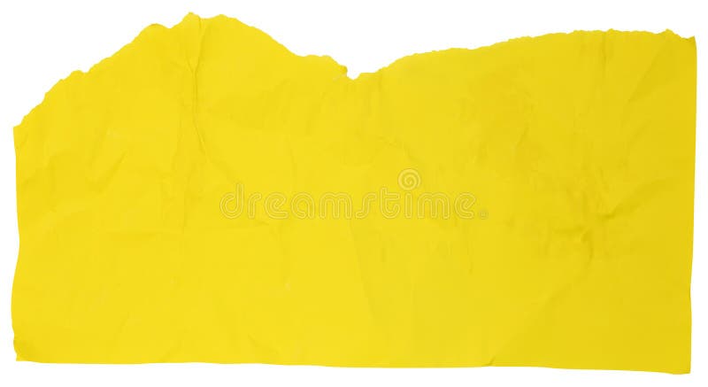 Yellow torn crumpled paper stock image. Image of material - 348321525