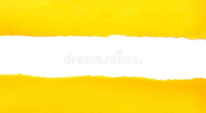 Yellow torn paper stock photo. Image of isolated, scroll - 18029804