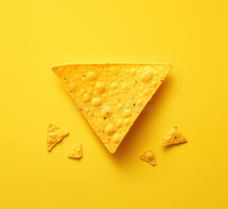 A Yellow Tortilla Chip Next To Several Small Chips Stock Illustration ...