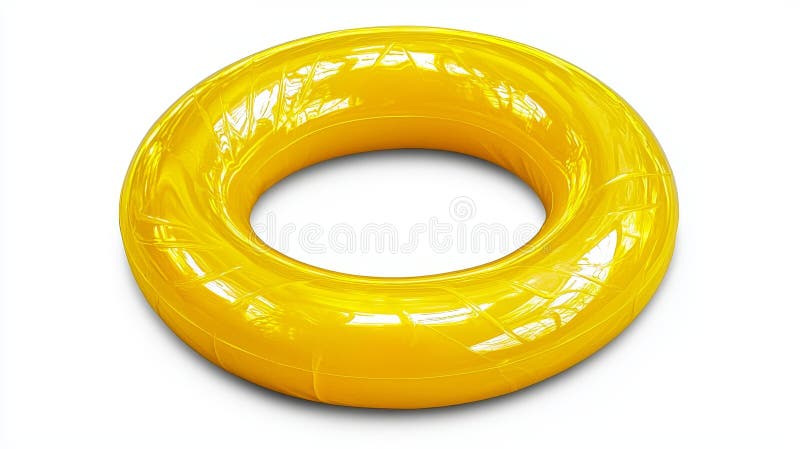 Yellow Torus Shape 3D Render, Glossy Texture, Summer Fun, Pool Float ...