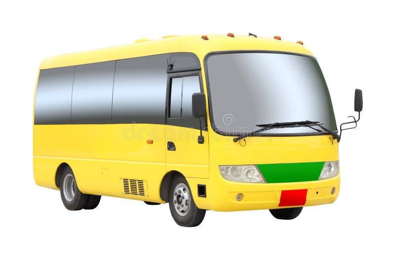 Yellow tourist mini bus stock image. Image of automobile - 33766309