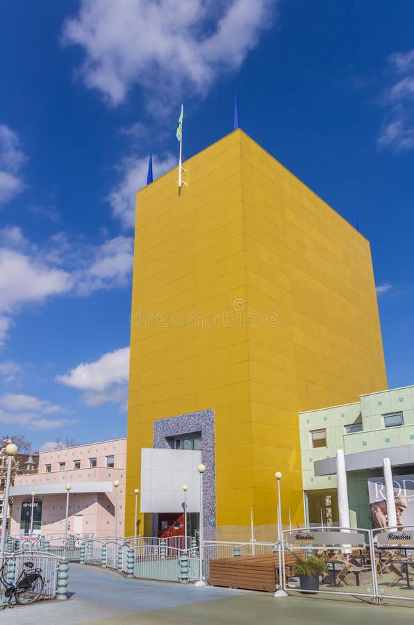 Yellow Tower of the Museum in Groningen Editorial Photo - Image of ...