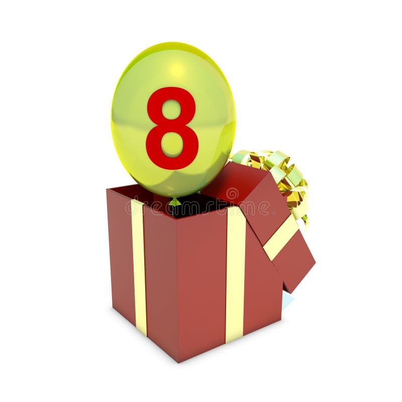 Yellow Toy Balloon with 8 Number Stock Illustration - Illustration of ...