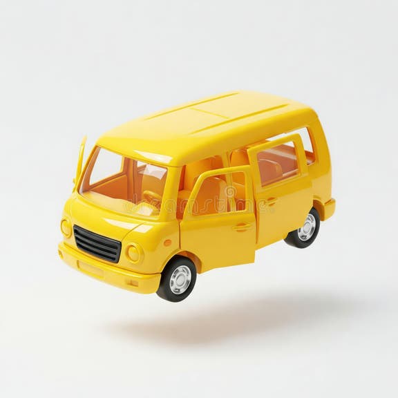 Yellow Toy Minivan with Sliding Doors Stock Illustration - Illustration ...