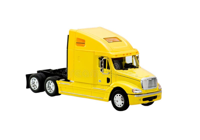 Yellow toy truck stock image. Image of auto, semitrailer - 5675599