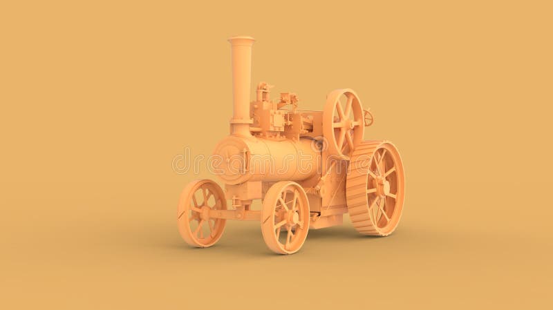 Yellow Tractor Concept 3d Rendering Stock Illustration - Illustration ...