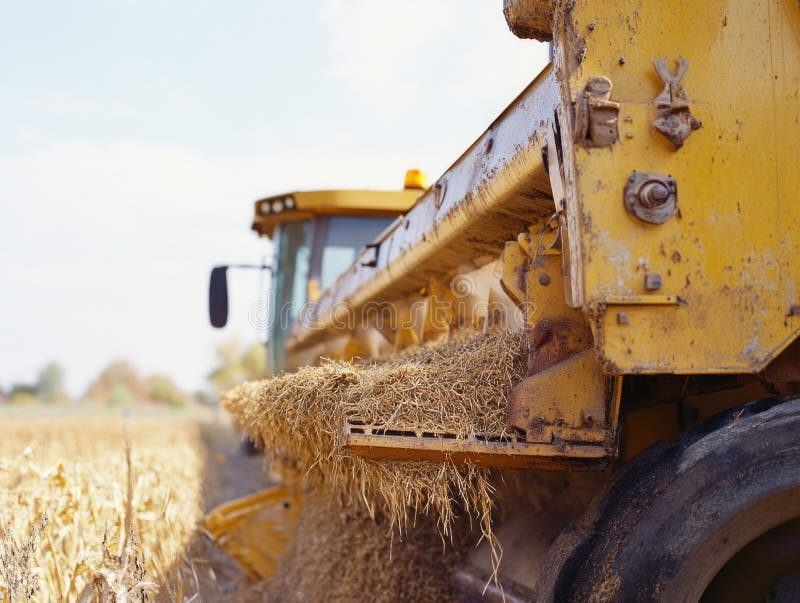 Yellow Tractor in Field stock image. Image of equipment - 381857371