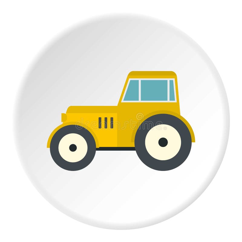 Yellow tractor icon circle stock vector. Illustration of machinery ...