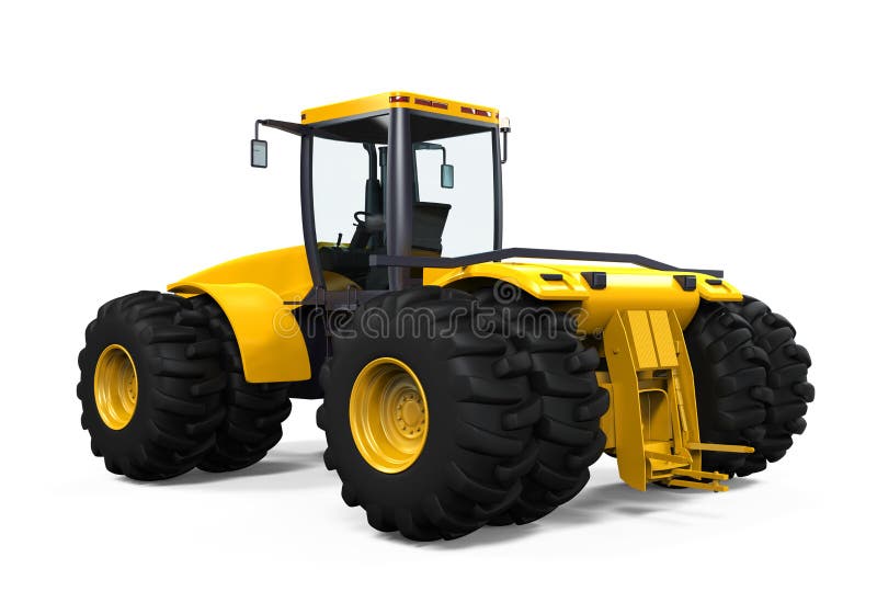 Yellow Tractor. Vector Cartoon Illustration in Flat Icon Style Stock ...