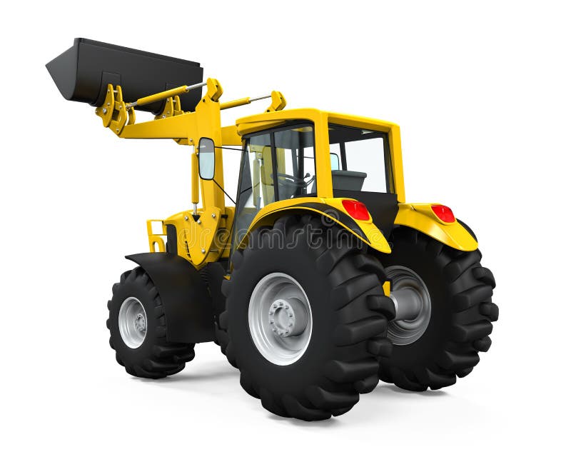 Yellow Tractor Loader stock image. Image of bulldozer - 46329865