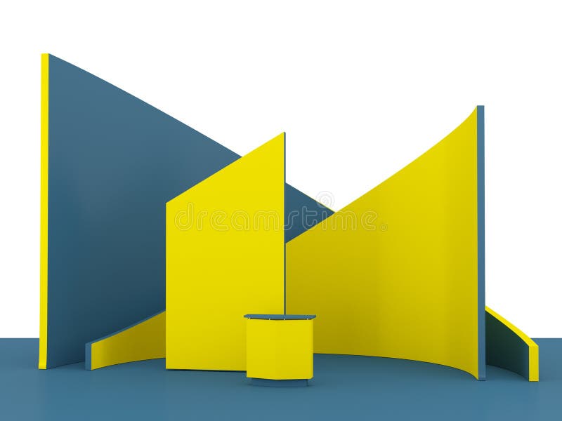 Yellow Trade Exhibition Booth or Stall Stock Illustration ...