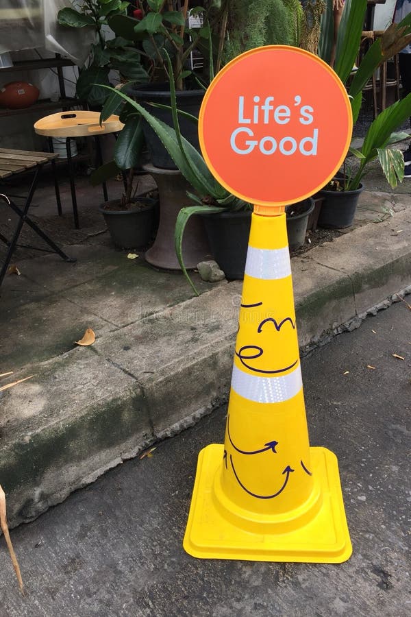 The Yellow Traffic Cone Ground Stock Photo - Image of traffic, cone ...