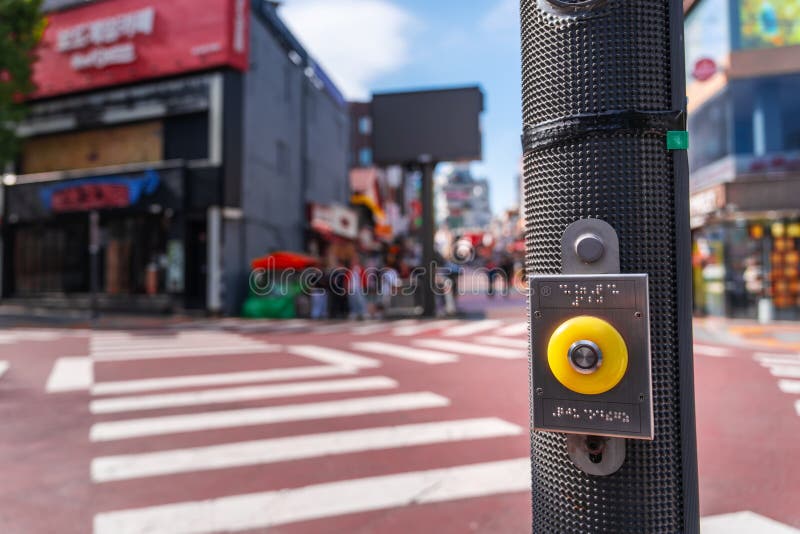 Yellow Traffic Light Button , Crosswalk Button for Pedestrian with ...