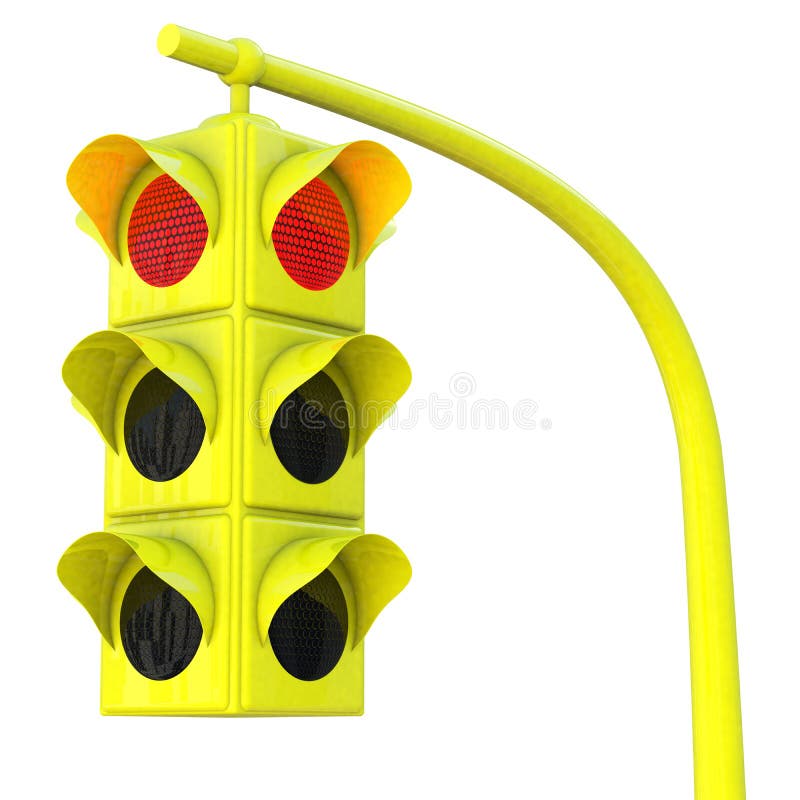 Yellow Traffic Light on Red Stock Illustration - Illustration of ... Yellow Traffic Light on Red Stock Illustration - Illustration of ...