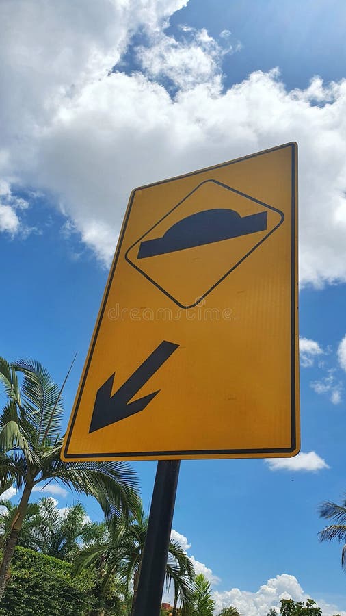 Yellow Traffic Sign, Bump Sign Stock Photo - Image of hump, triangle ...