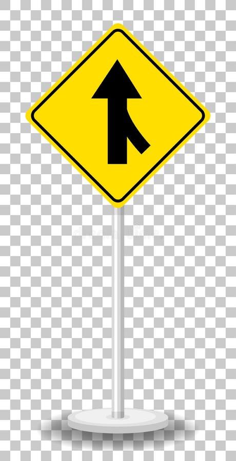 Yellow Traffic Warning Sign on Transparent Background Stock Vector ...