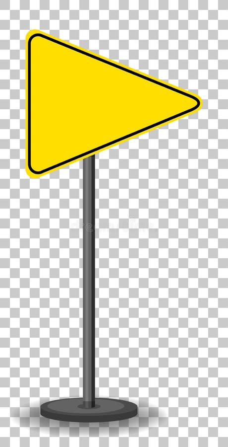 Yellow Traffic Warning Sign on Transparent Background Stock Vector ...
