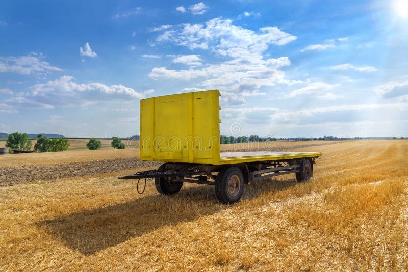 Yellow trailer truck stock image. Image of heavy, drive - 5565815