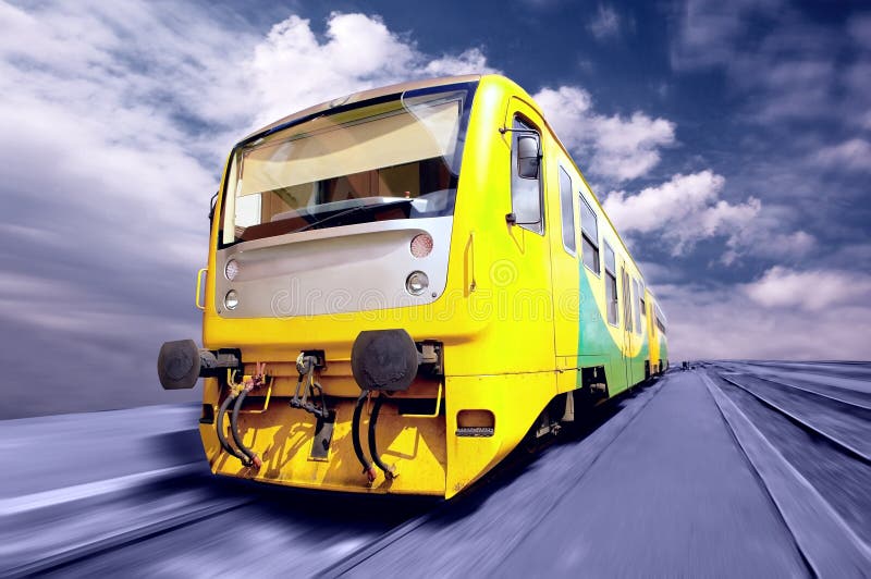 Yellow train stock image. Image of long, abstract, container - 10470365