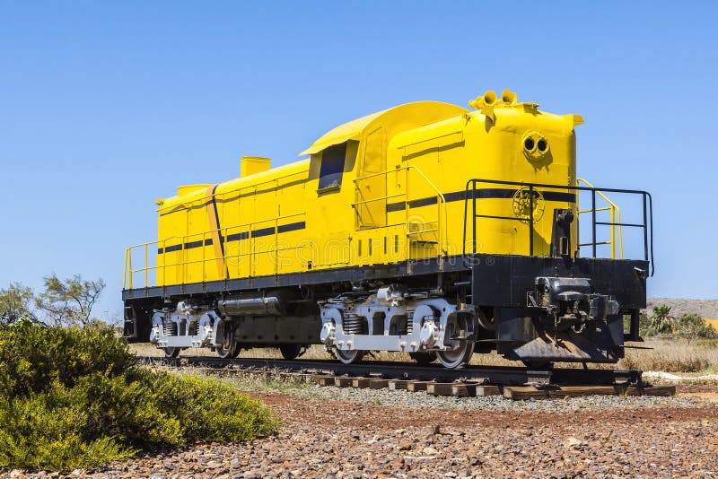 Yellow train stock image. Image of locomotive, path, industrial - 29238385