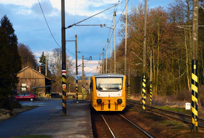 Yellow train in station stock photo. Image of transportation - 68314350