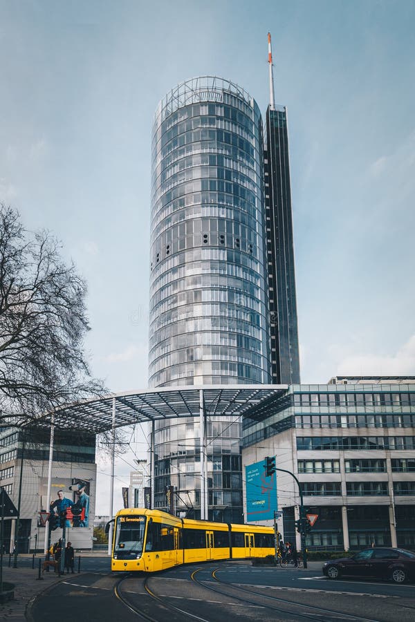 Yellow Tram in Essen, Germany Editorial Stock Image - Image of facade ...