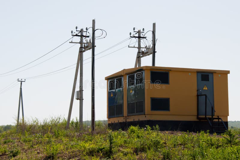 Yellow transformer plant stock photo. Image of switch - 41158608