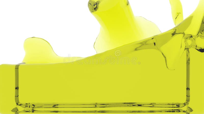 Yellow Transparent Liquid Fills Up Screen, Isolated on White Full HD ...