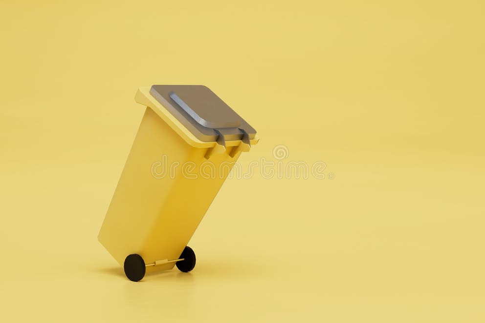 Yellow Trash Can for Sorting and Recycling Waste. Copy Paste, Copy ...