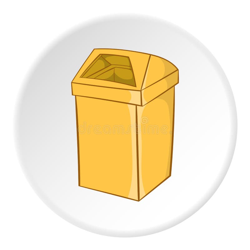 Yellow Trash Icon, Cartoon Style Stock Vector - Illustration of ...