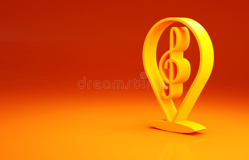 G Clef on Orange Background Stock Vector - Illustration of effect, sign ...