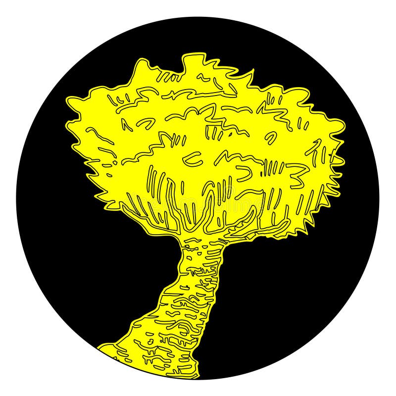 Yellow tree stock vector. Illustration of emblem, vector - 22557585