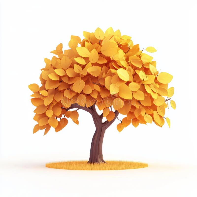 Yellow Tree Isolated on White Background, Tropical Trees Isolated Used ...