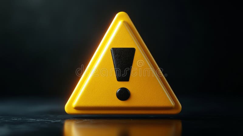 Yellow Triangle Alert Icon with Black Exclamation Mark for Safety and ...