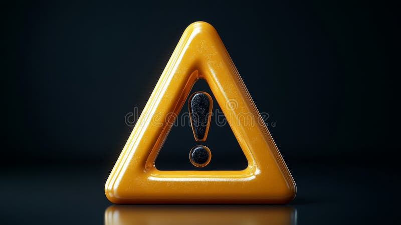 Yellow Triangle Caution Icon with Black Exclamation Mark for Safety and ...