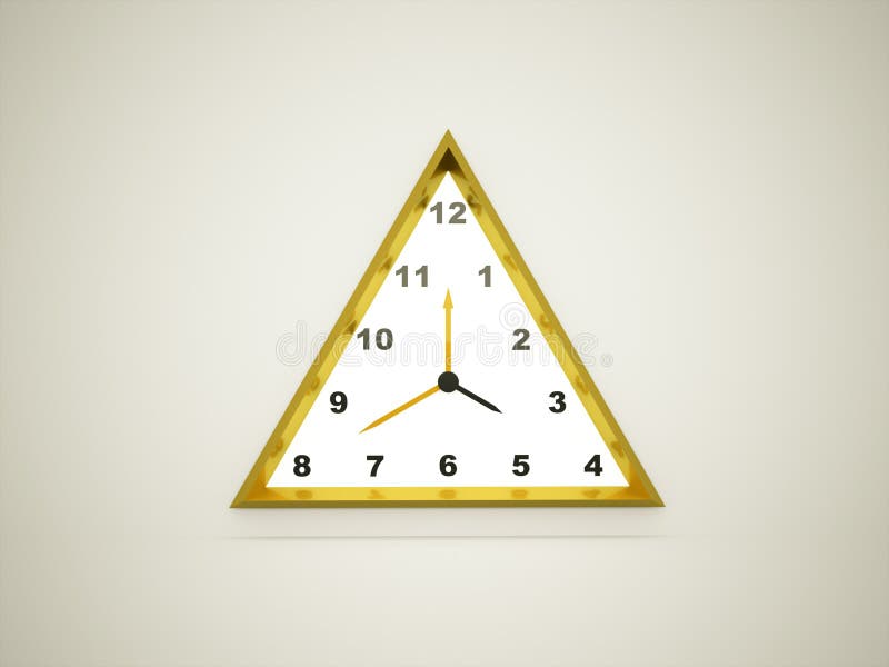 Yellow triangle clock stock illustration. Illustration of office - 41324073