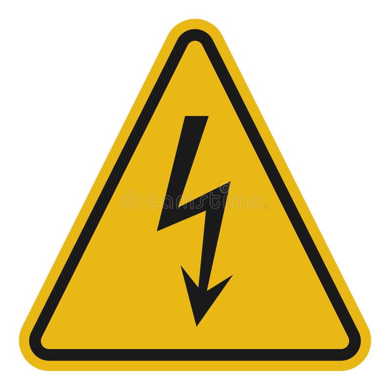 Yellow Triangle Electrical Hazard Warning Sign Vector Stock Vector ...