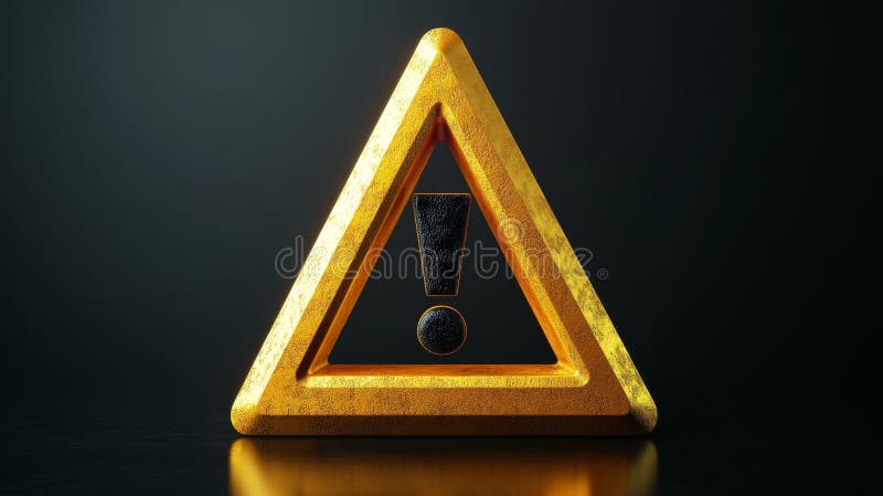 Yellow Triangle Icon with Black Exclamation Mark for Caution and ...