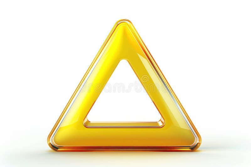 Yellow Triangle Object on White Background, Simple and Striking ...