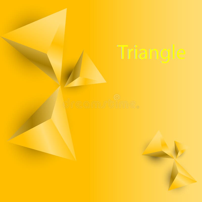 Yellow Triangle Object and Yellow Background Stock Vector ...