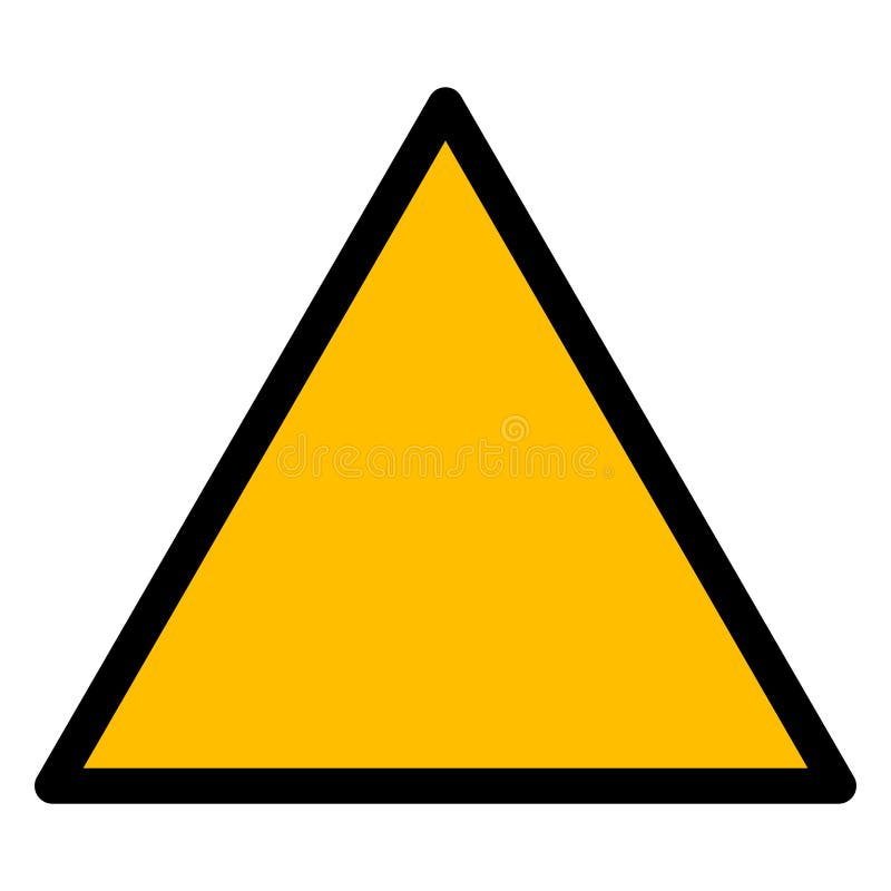 Yellow Triangle Raster Icon Flat Illustration Stock Illustration ...