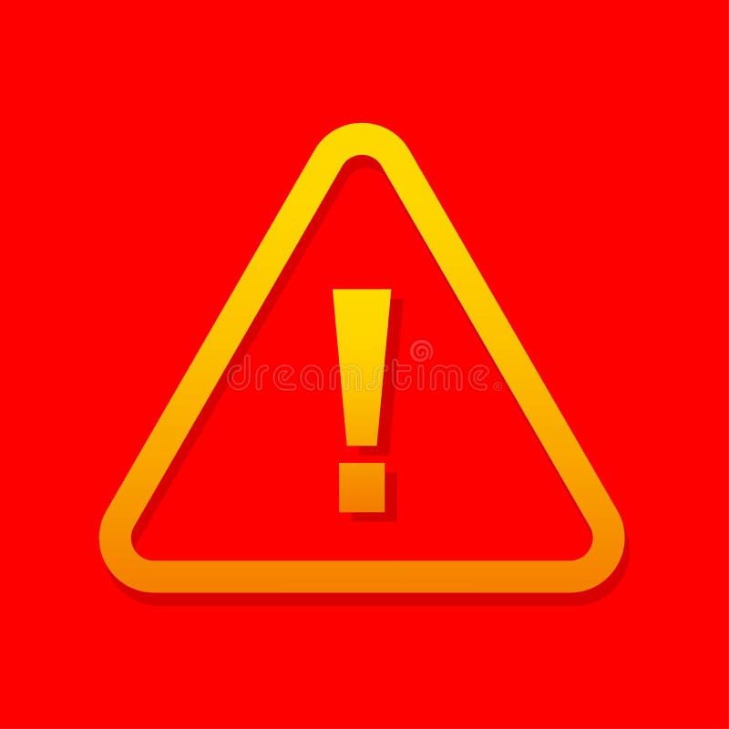 Yellow Triangle Sign. Black Silhouette Exclamation Mark. Vector ...