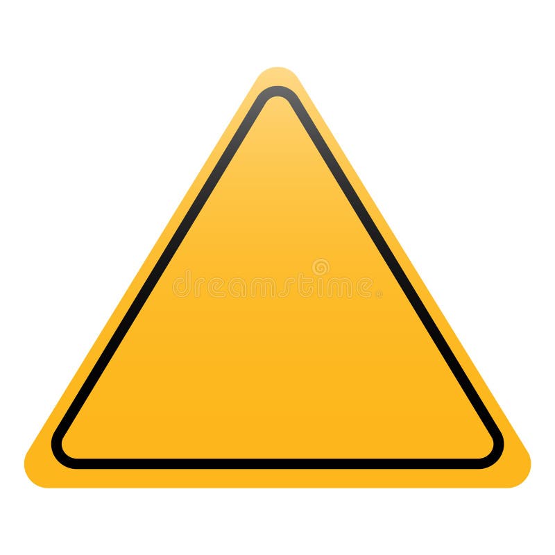 Yellow Triangle Road Sign Isolated on White Stock Vector - Illustration ...