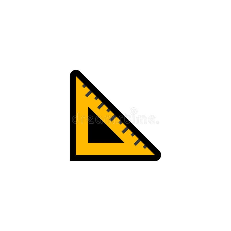 Yellow Triangle Ruler Icon Illustration Stock Illustration ...