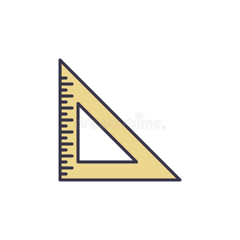 Yellow Triangle Ruler Vector Concept Icon or Logo Stock Vector ...