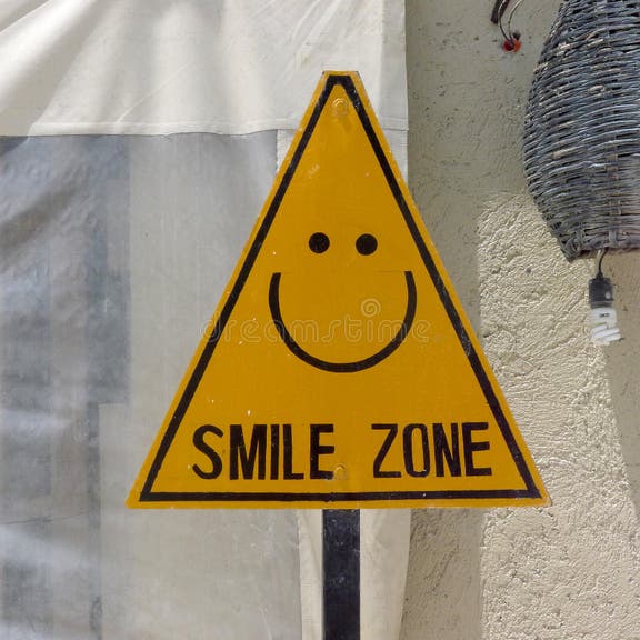 Yellow Triangle Sign, Smile Zone Stock Image - Image of exclaim ...