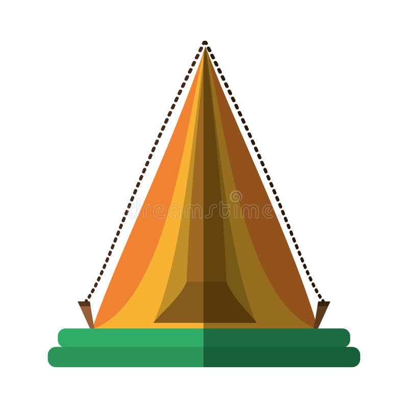 Triangle Tent Tourism Travel Yellow and Green Stock Vector ...