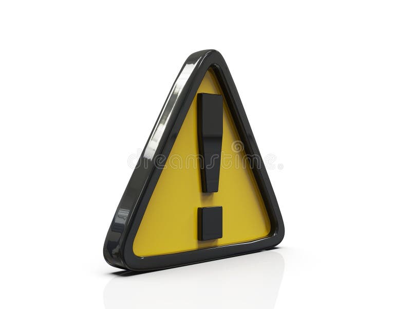 Yellow TriangleÂ Warning 3d Sign with Exclamation Mark Stock ...