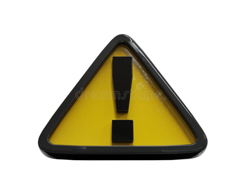 Yellow TriangleÂ Warning 3d Sign with Exclamation Mark Stock ...