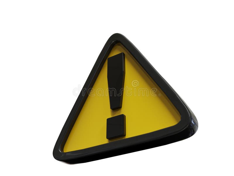 Yellow TriangleÂ Warning 3d Sign with Exclamation Mark Stock ...